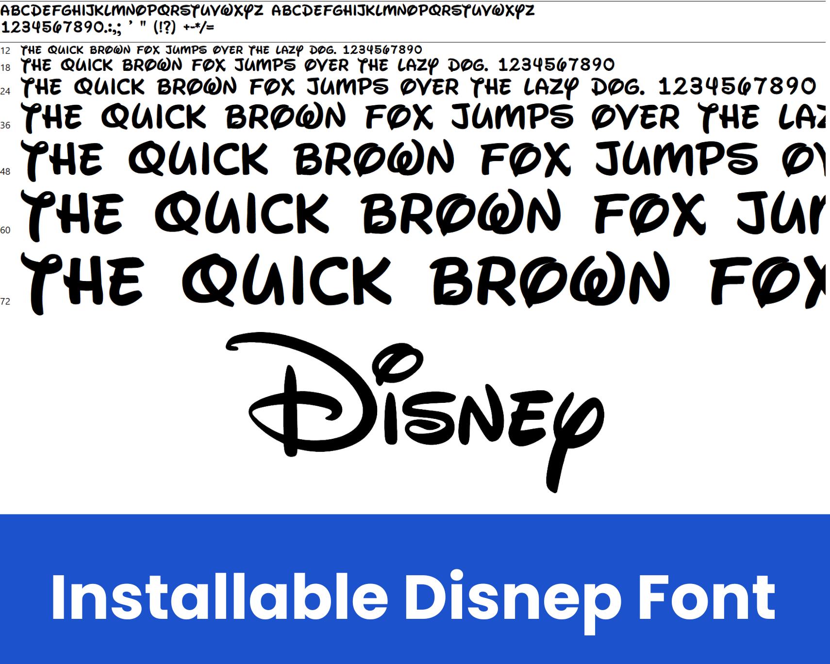 Mouse Alphabet Font Installable Walt Font, Svg, Pdf, Jpg, Ai Printable ...