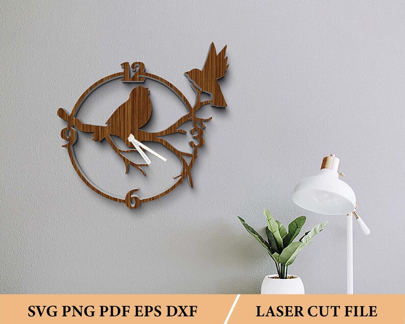 Bird Wall Clock Laser Cut File: Love Birds Design (digital Download) - Etsy