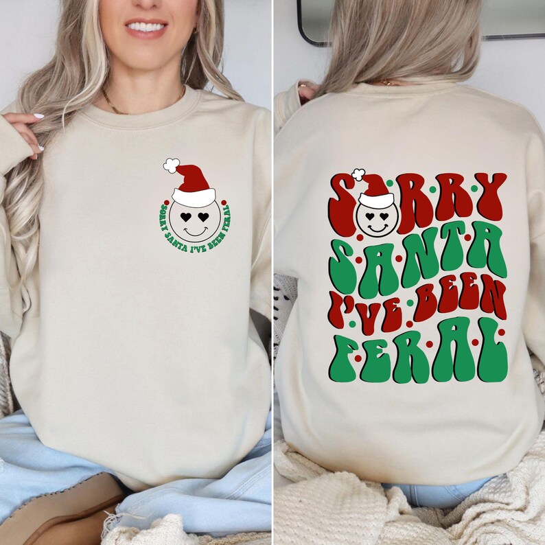 Funny Christmas SVG Bundle: Sorry Santa, Retro Holiday Quotes (digital ...