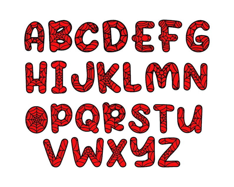 Spider Web Font SVG: Halloween Alphabet (DXF) - Etsy