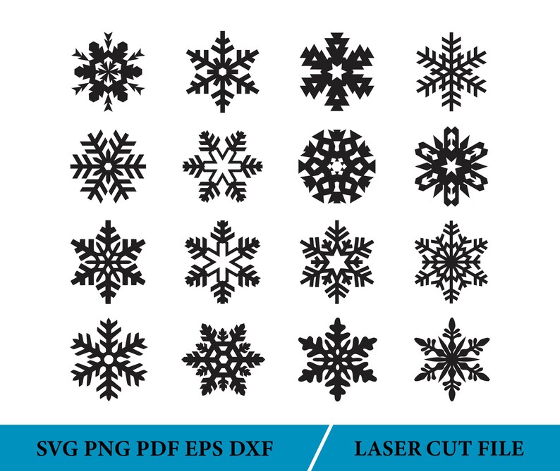 25 Snowflake SVG Bundle: Winter Cut Files (digital File) - Etsy
