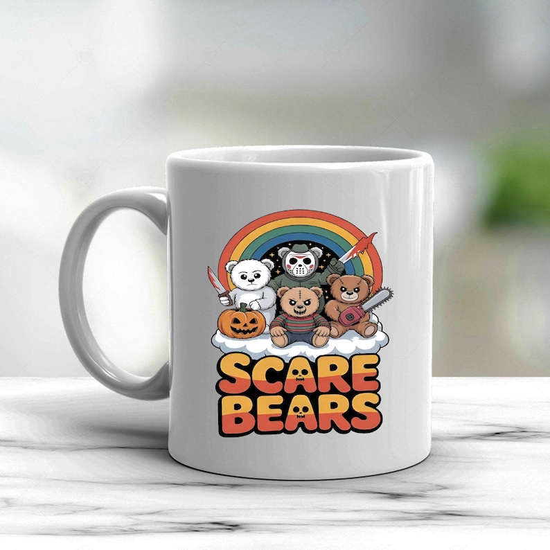 Scare Bears Halloween PNG Bundle, Horror Movie Bears, Vintage Design ...