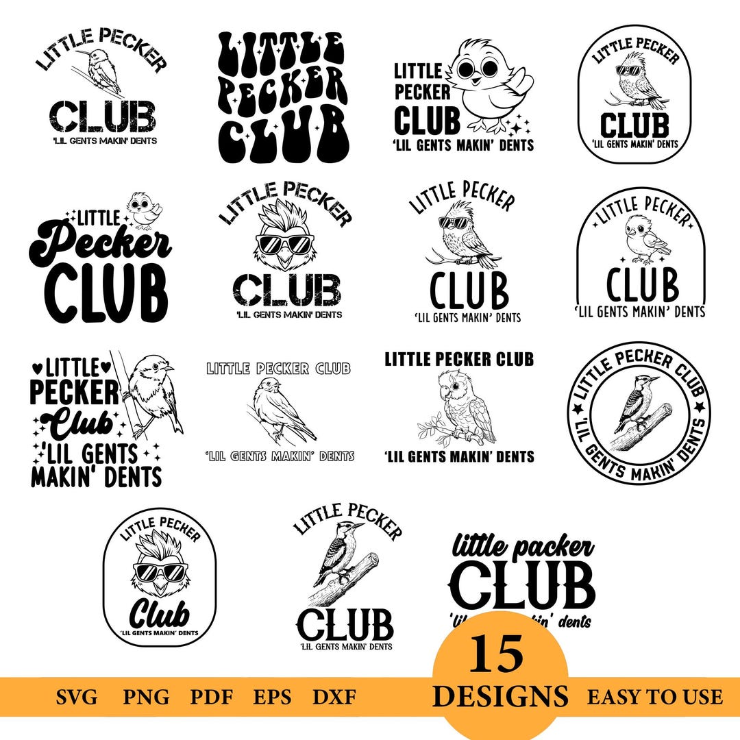 Little Pecker Club SVG Bundle: Funny Shirt Designs (digital Download ...