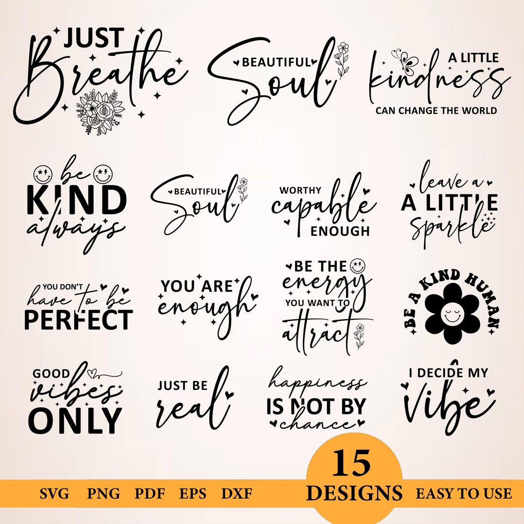 Boho Affirmations SVG Bundle: Self Love, Empowered Women (digital ...