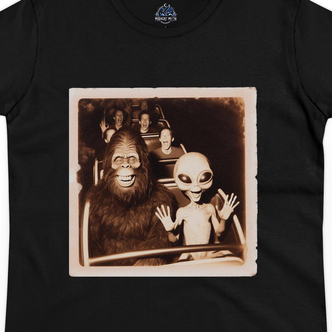 Bigfoot & Alien Roller Coaster T-shirt: Funny Cryptid Gift - Etsy