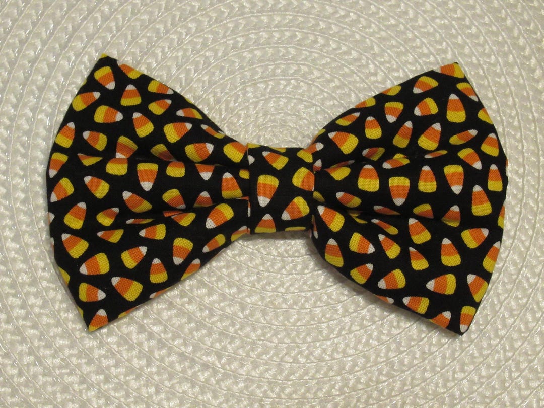 Halloween Candy Corn Dog Cat Bow Tie: Easy Collar Attachment - Etsy