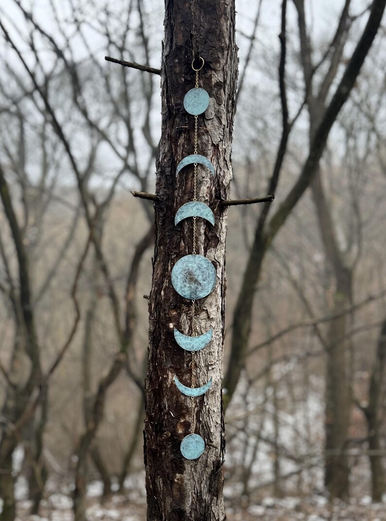 HELIX II Patinated Moon Phase Wall Art // Crescent Moon Phase Wall ...