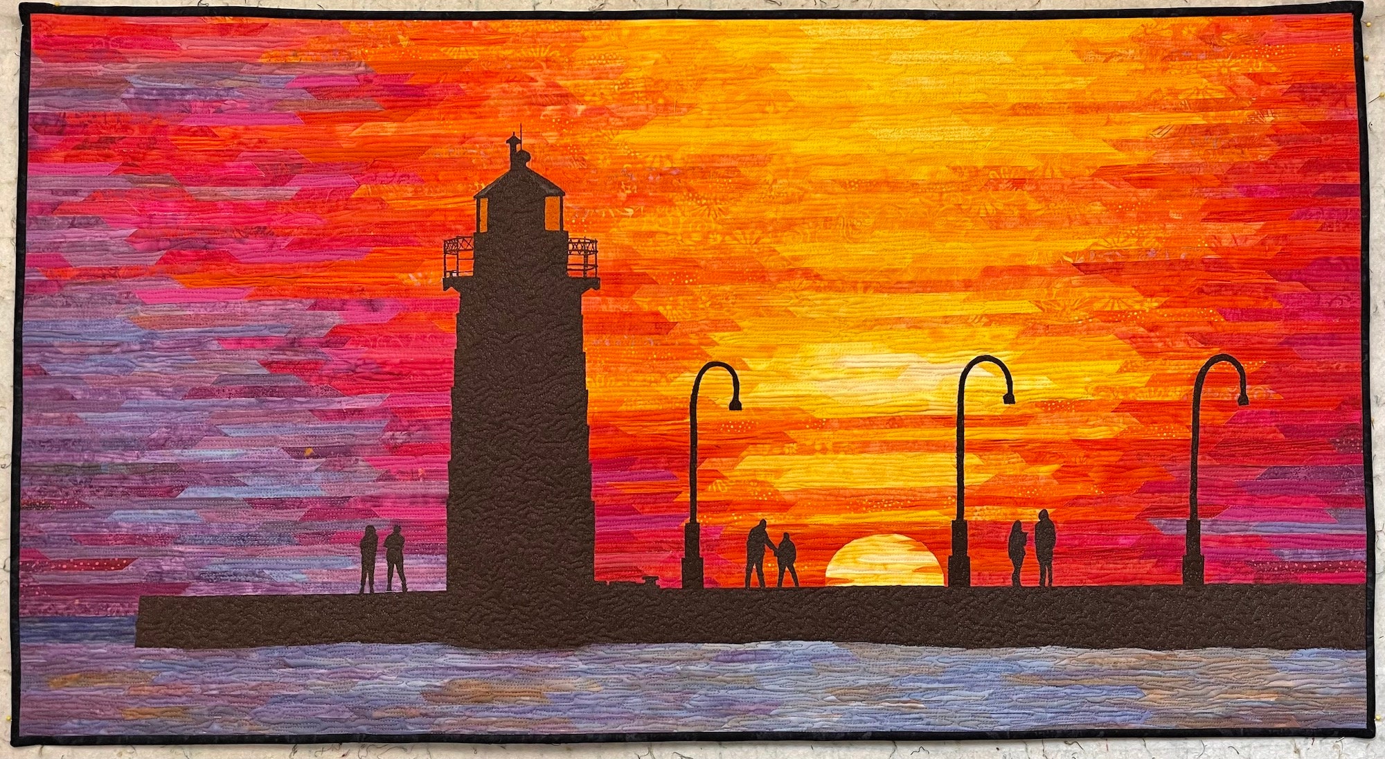 South Haven Sunset Original Fiber Art by Lenore Crawford - Etsy