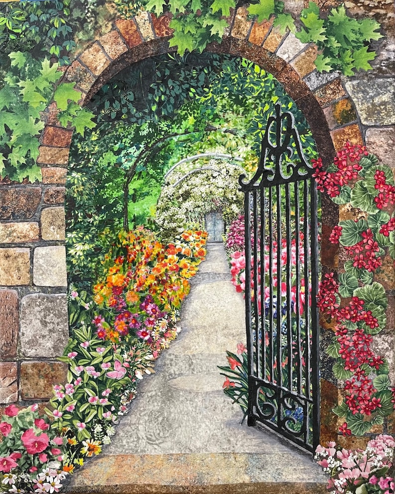 Our Garden Fiber Art Collage by Lenore Crawford - Etsy