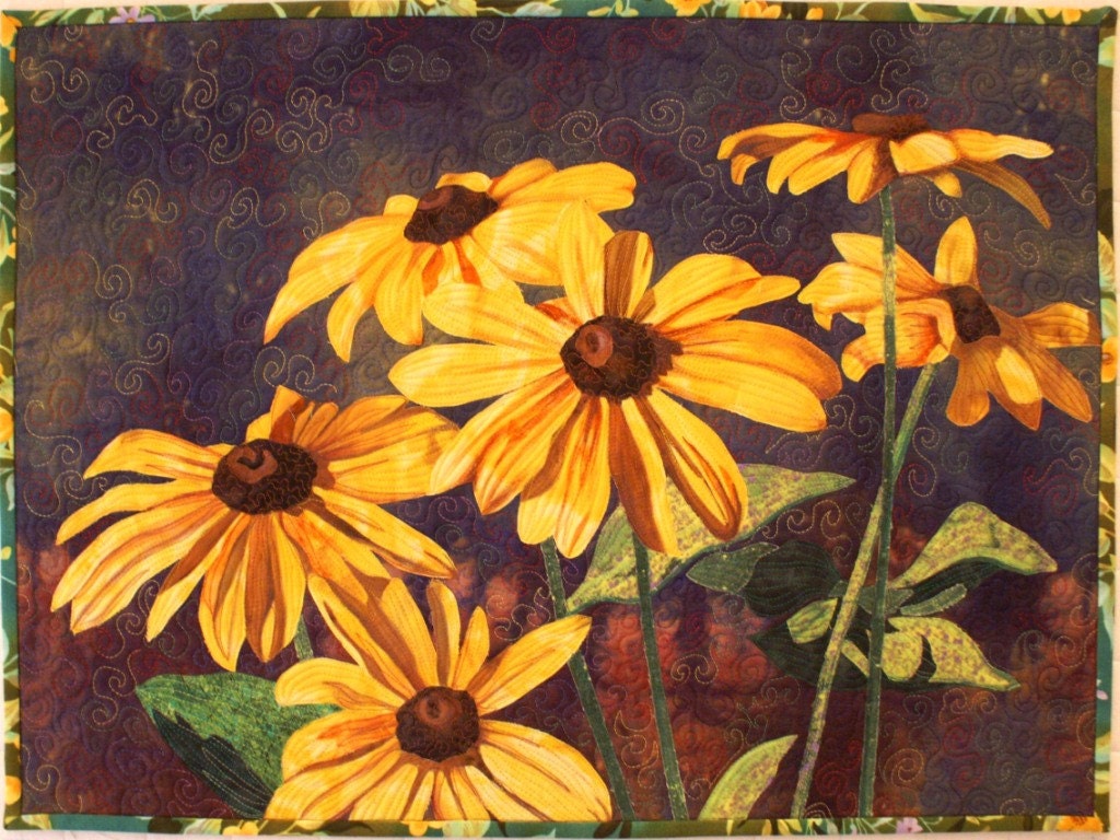 Black Eyed Susans Art Quilt Pattern by Lenore Crawford - Etsy Australia