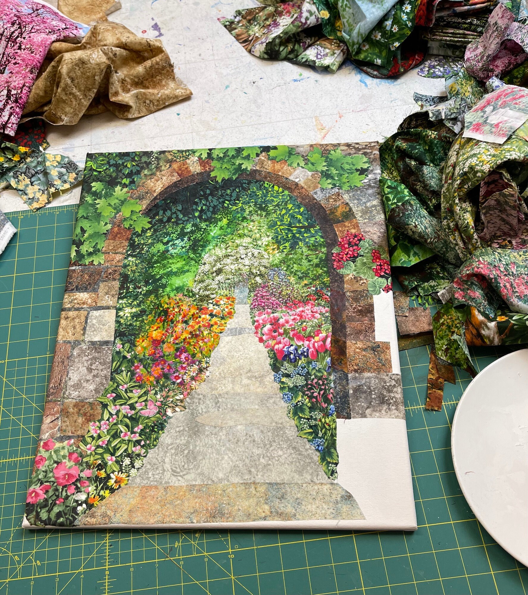 Our Garden Fiber Art Collage by Lenore Crawford - Etsy