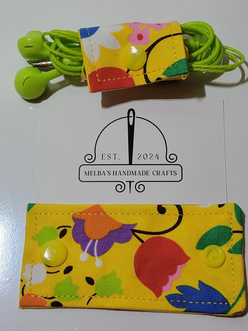 Cord Keeper Cable Organizer 2"x4" Floral Cotton Fabric Handmade in USA ...