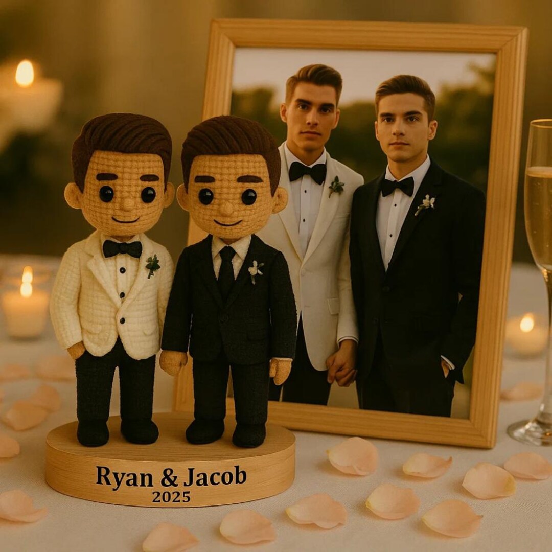 Custom Wedding Cake Topper – LGBTQ Crochet Figurines Personalized ...