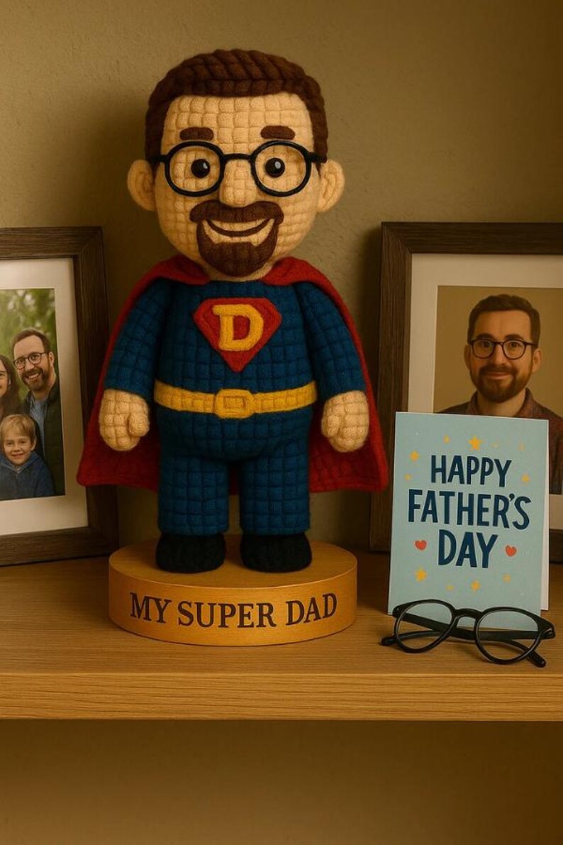 Personalized Look-alike Crochet Doll Super Dad Gift, Custom Funny ...