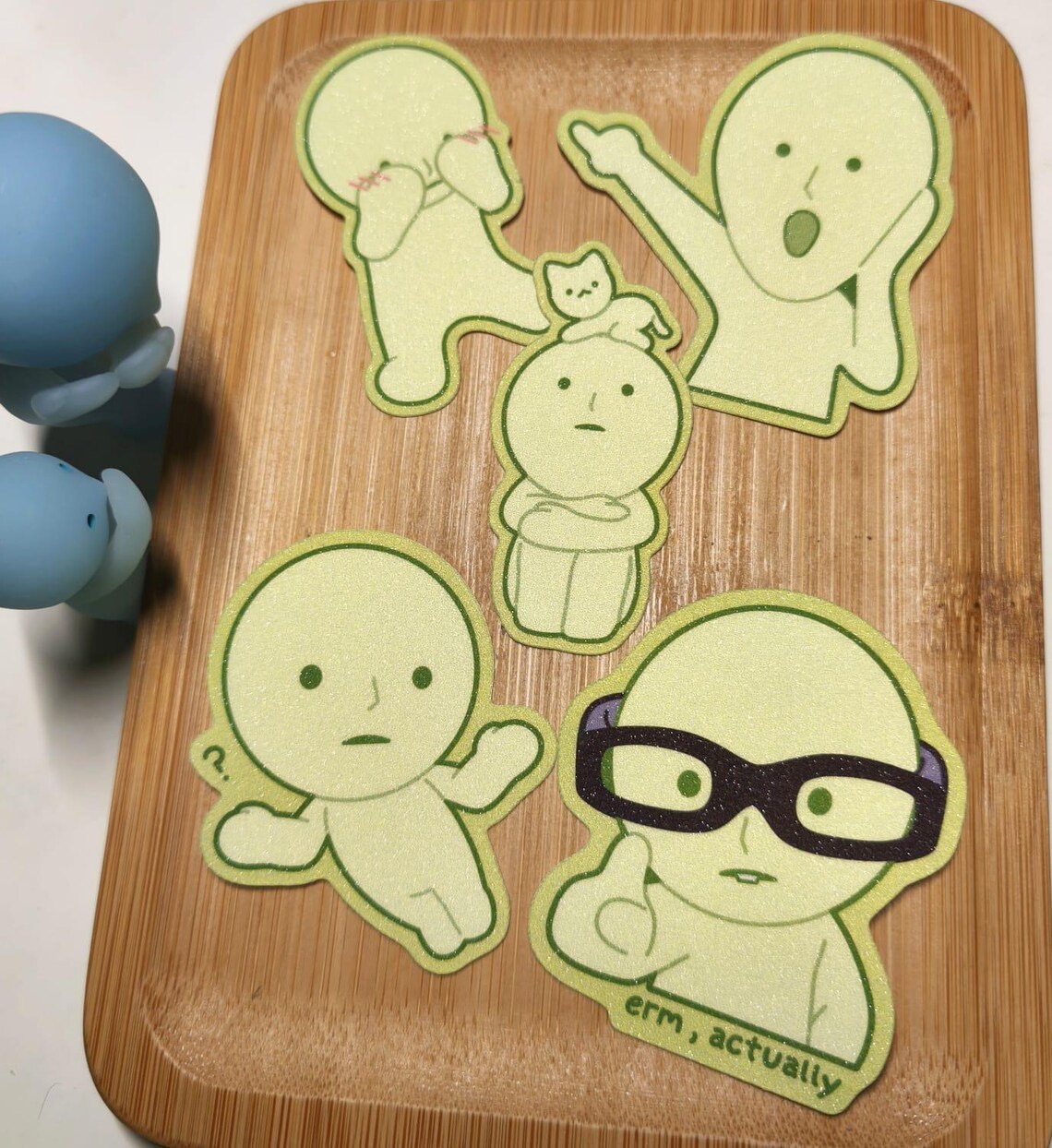 Goofy Smiski Fanart Die-cut Glitter Stickers | Waterproof Stickers, for ...