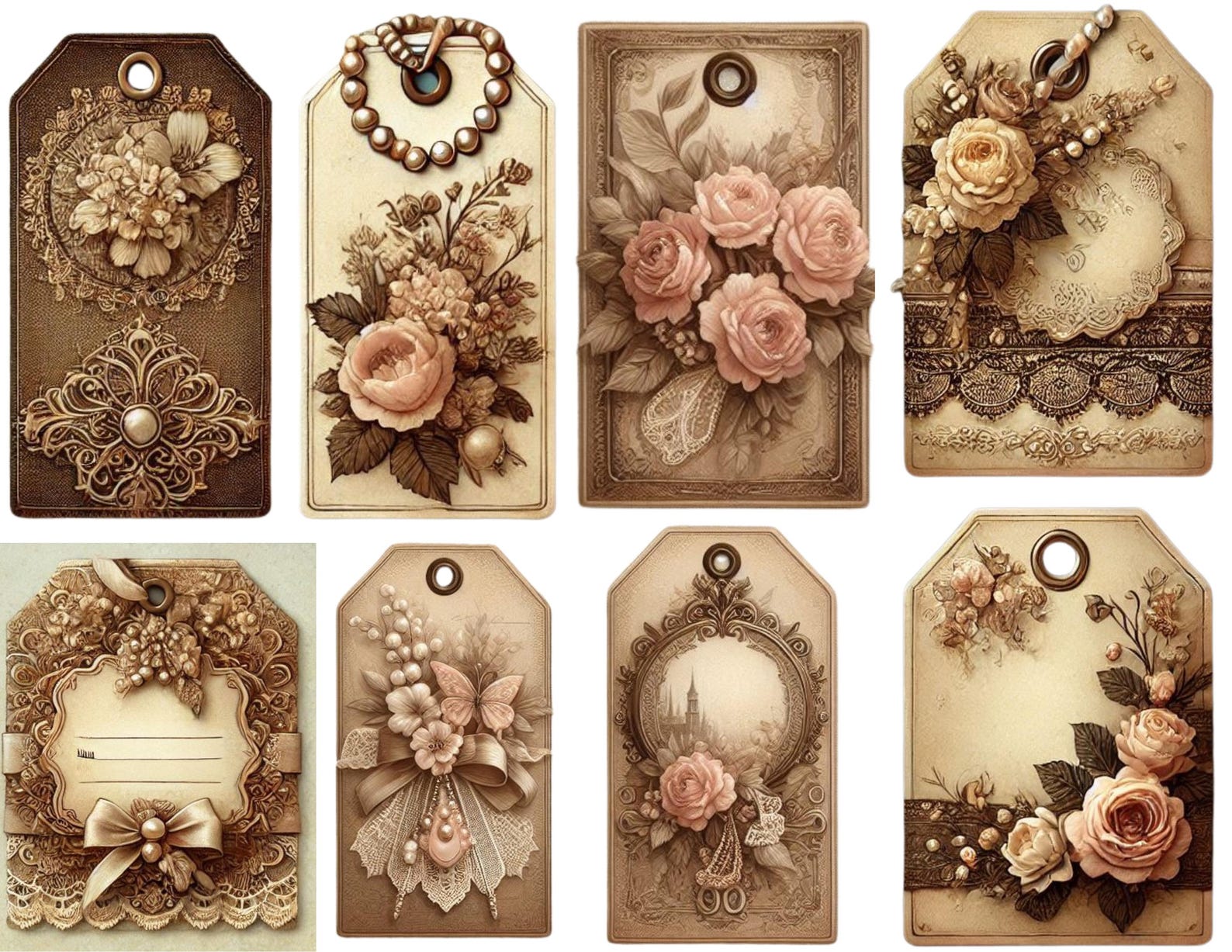 Elegant Journal Tags, Digital Printable, Variety of Colors and Sizes ...