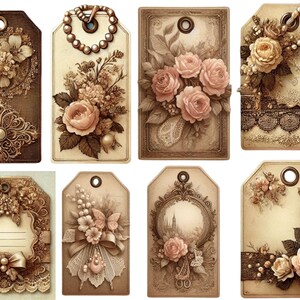 Elegant Journal Tags, Digital Printable, Variety of Colors and Sizes ...