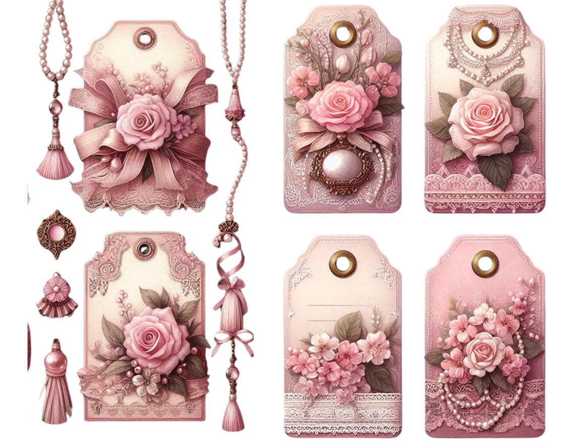 Elegant Journal Tags, Digital Printable, Variety of Colors and Sizes ...
