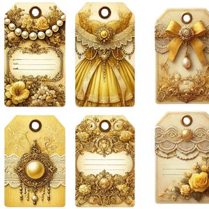 Elegant Journal Tags, Digital Printable, Variety of Colors and Sizes ...