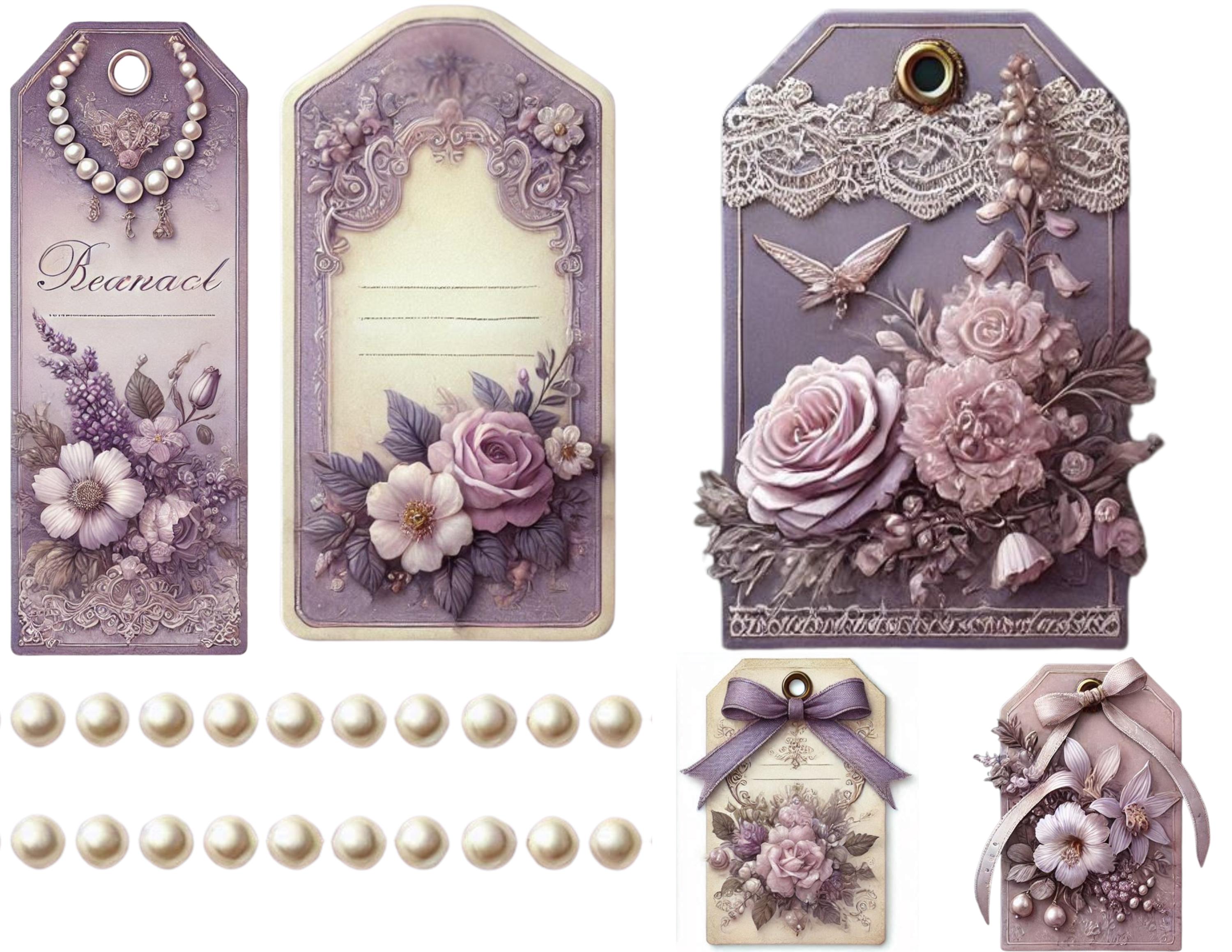 Elegant Journal Tags, Digital Printable, Variety of Colors and Sizes ...