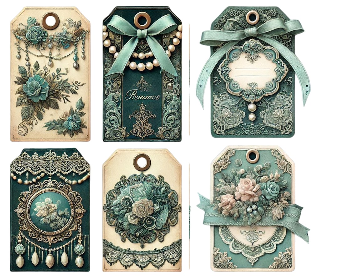 Elegant Journal Tags, Digital Printable, Variety of Colors and Sizes ...