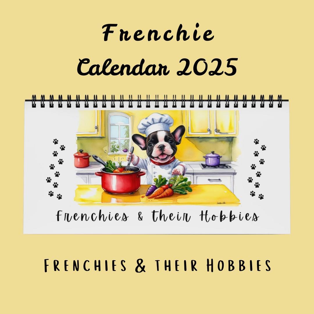 Desktop Frenchie Calendar (2025 Grid), Frenchie Calendar, Hobby ...