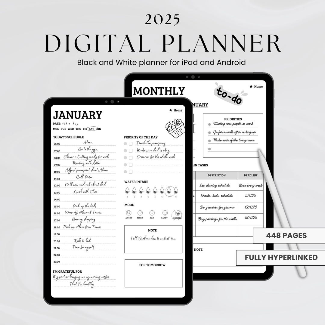 2025 Digital Planner, Daily Planner, Weekly Planner, Monthly Planner ...
