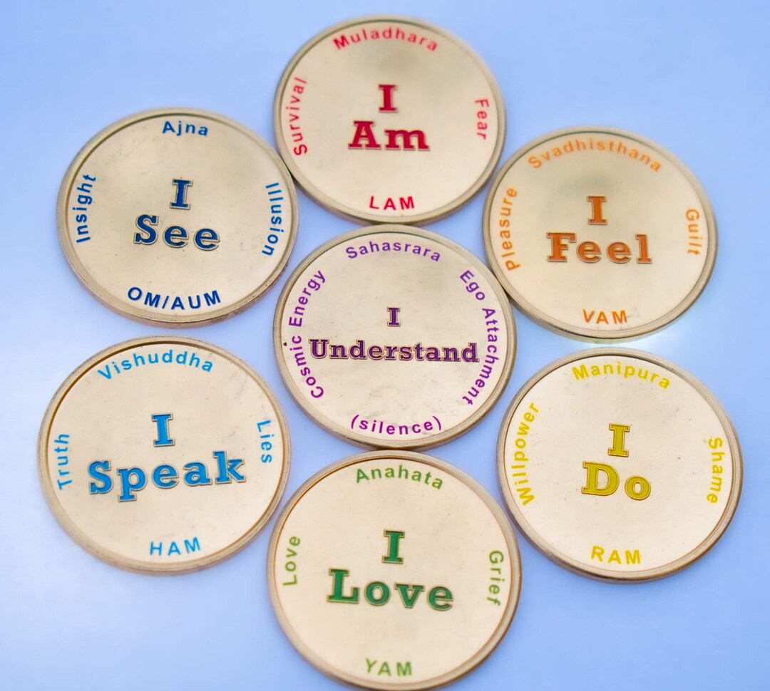 The Seven Chakra Coins/ Chakra Meditation Tokens - Etsy