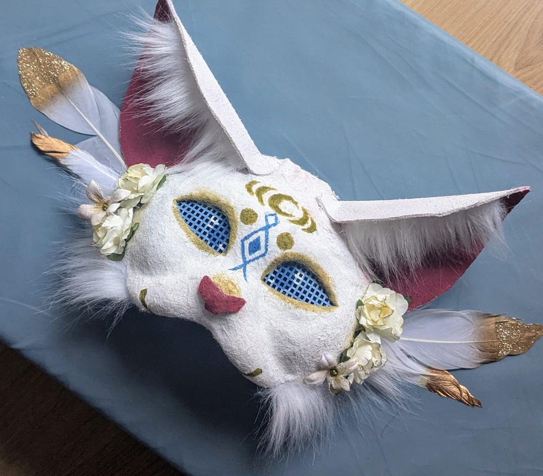 White Angelic Cat Therian Mask! - Etsy