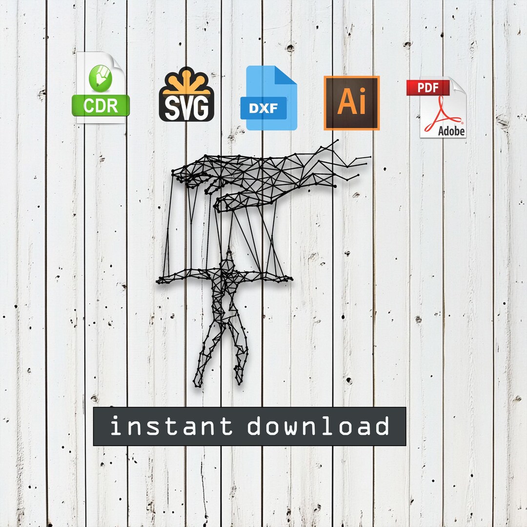 Geometric Puppet and Hand Laser Cut Design SVG, DXF, Ai, Pdf Files for ...