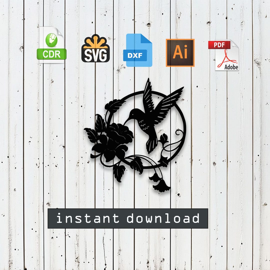 Hummingbird Laser Cut SVG/DXF File Metal Art Wall Art, Engraving Decal ...