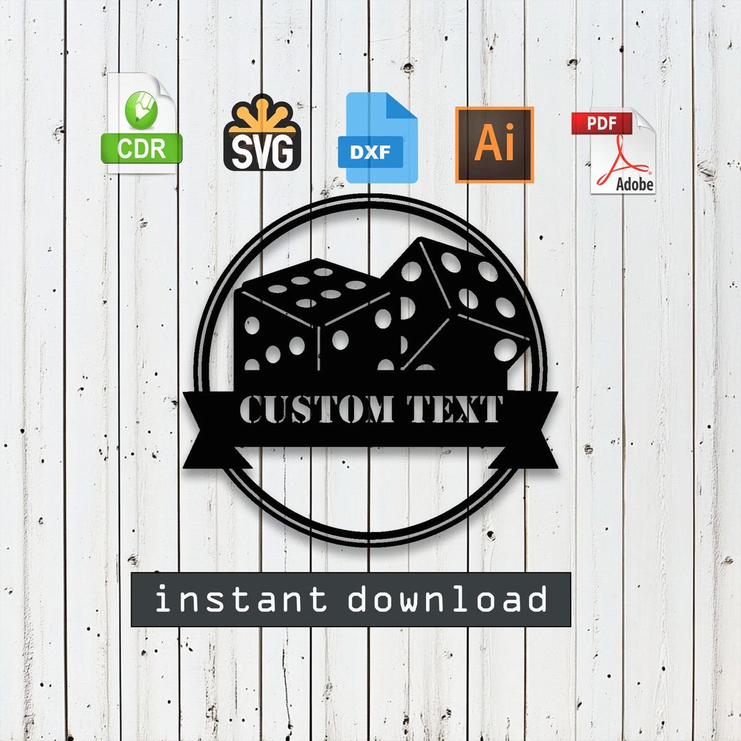 Customizable Dice Laser Cut Vector Design SVG, DXF, Ai, Pdf Files ...