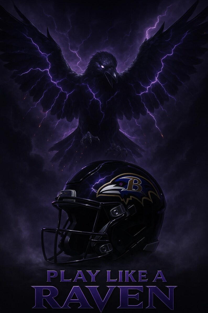 Baltimore Ravens Poster Set • Cyber Neon NFL Art (digital Download) - Etsy