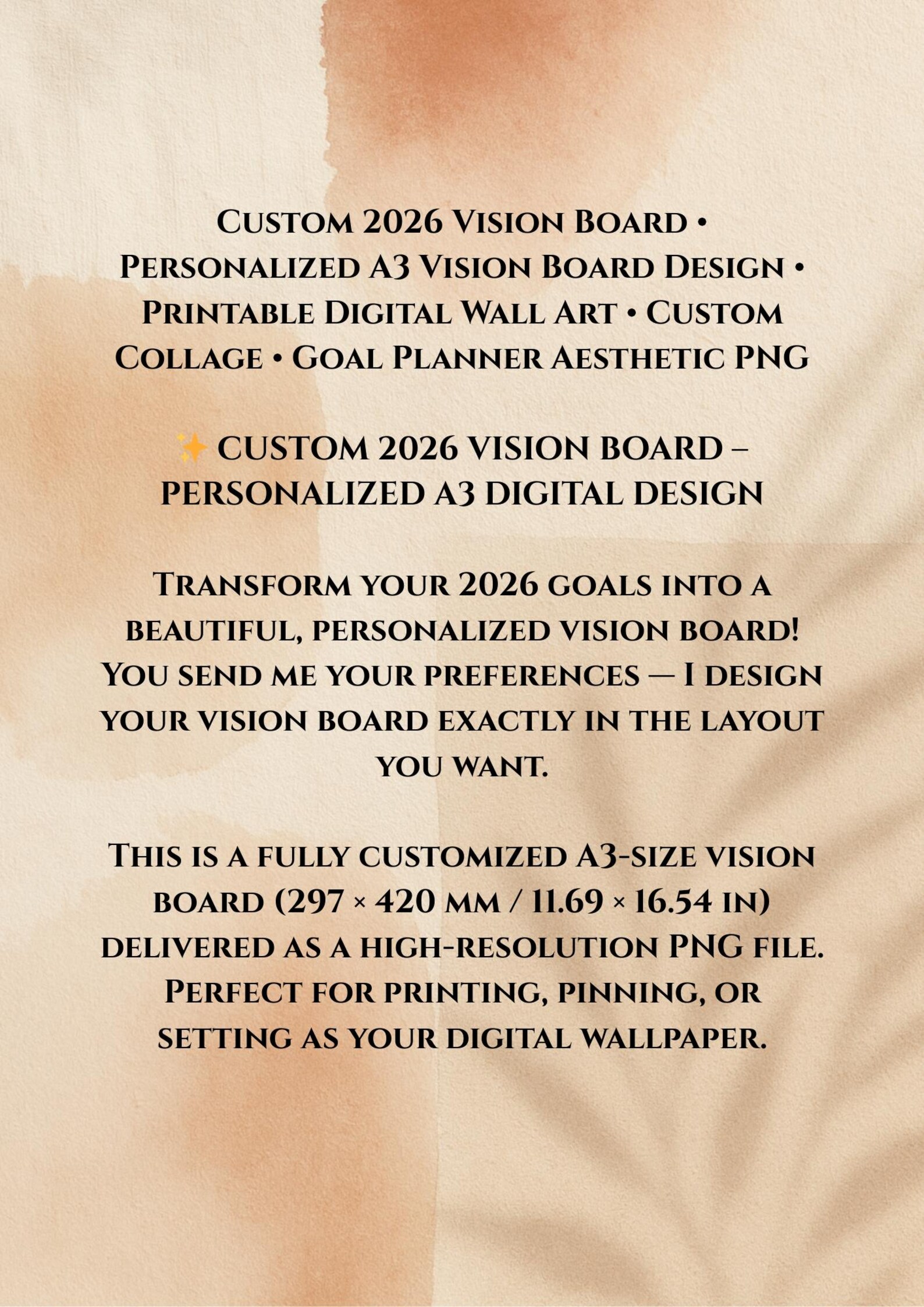 Custom Vision Board 2026, Goals Planner (printable PNG) - Etsy