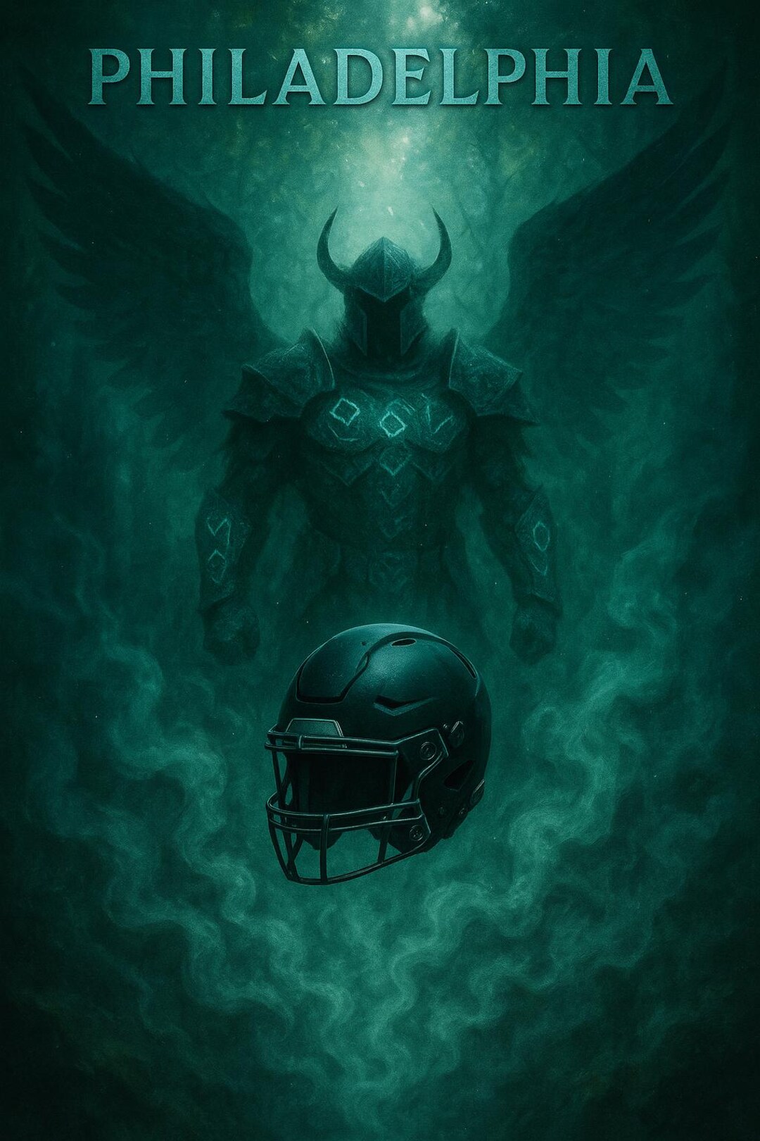 Philadelphia Eagles Poster Set • Cyber Neon • Mythic Eagle • Retro NFL ...