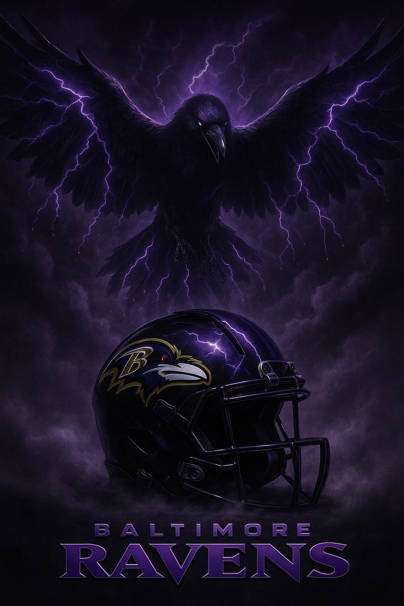 Baltimore Ravens Poster Set • Cyber Neon NFL Art (digital Download) - Etsy