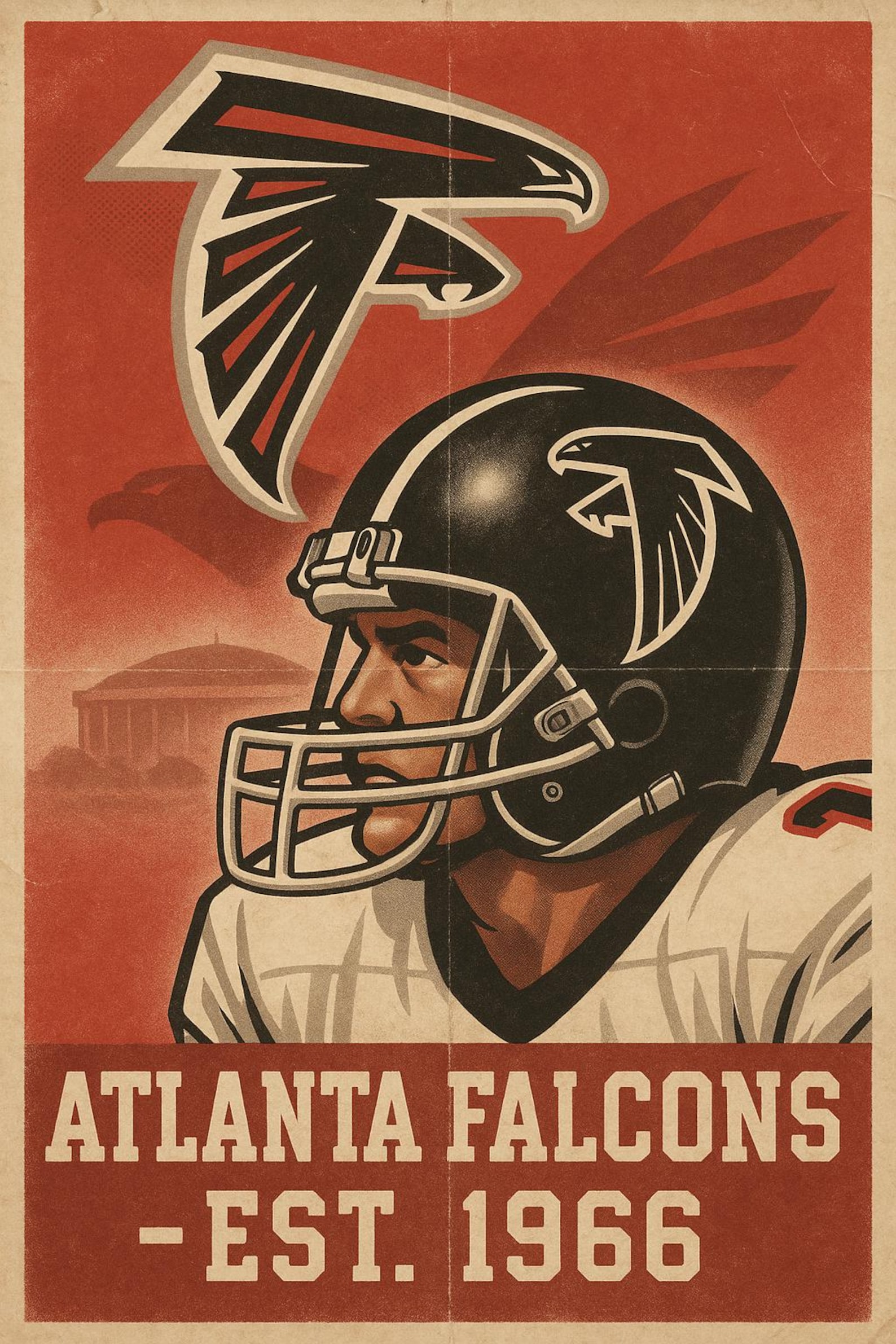 Atlanta Falcons Poster Set – Cyber Neon, Retro NFL Art (digital Prints ...