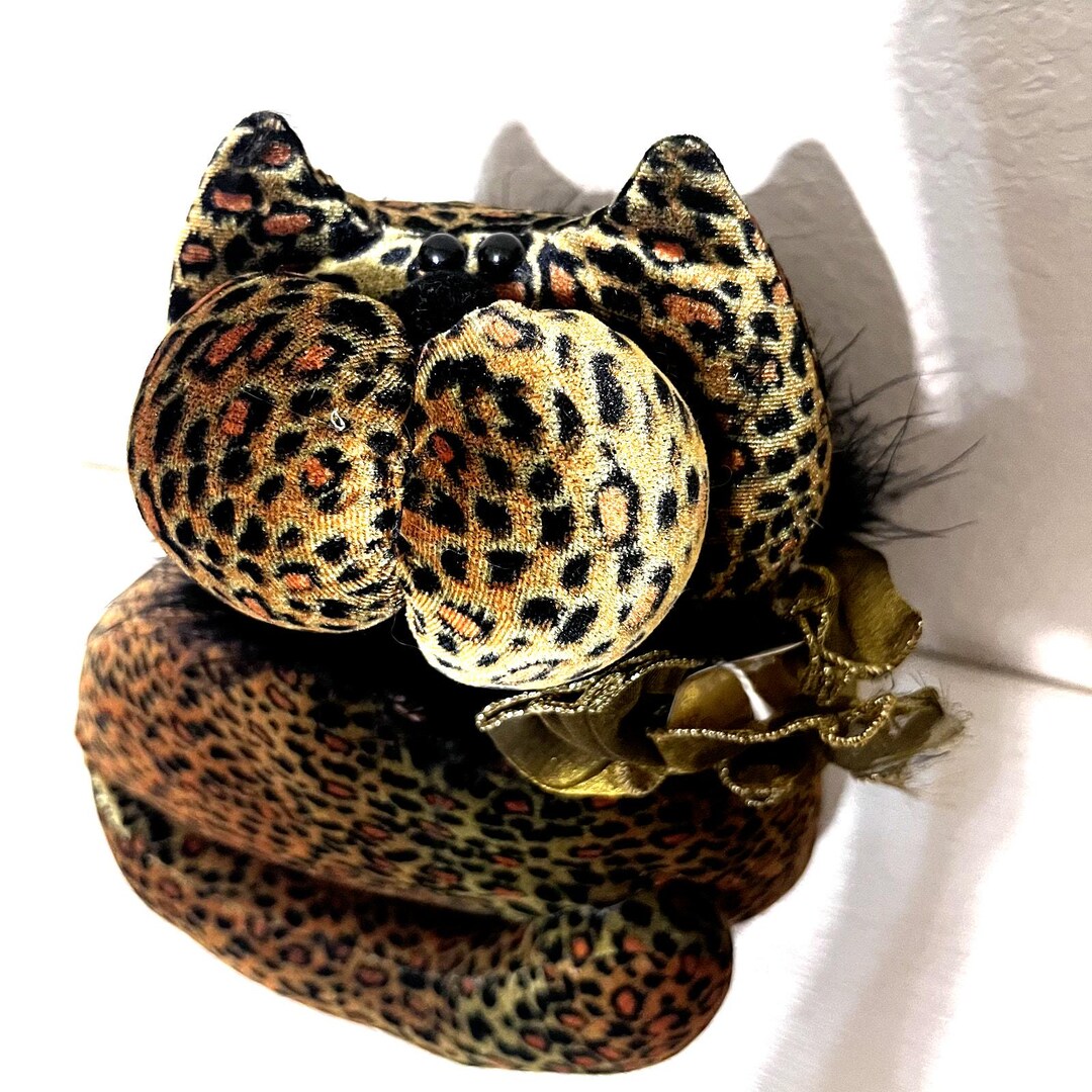 Snickerdoodles Leopard Print Plush Cat Stuffed Animal Pillow Kitty 12 ...