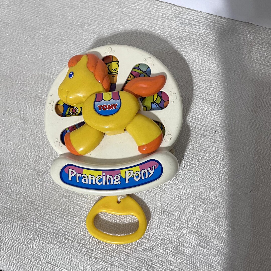 Tomy Vintage Prancing Pony Musical Pull String Crib Toy Baby 1991 ...