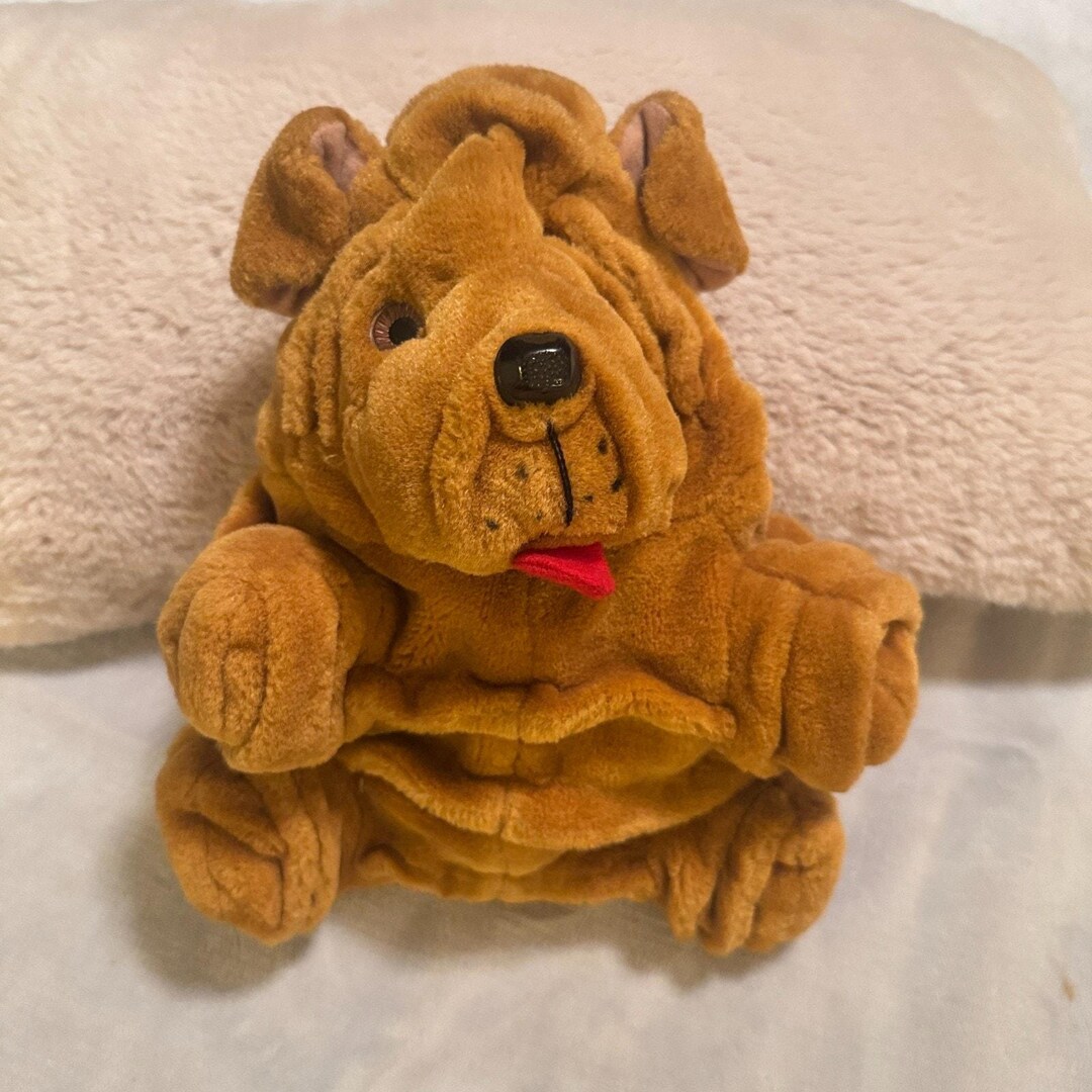 Vintage Shar Pei Dog Hand Puppet Reversible Wrinkles Inside Out Plush ...