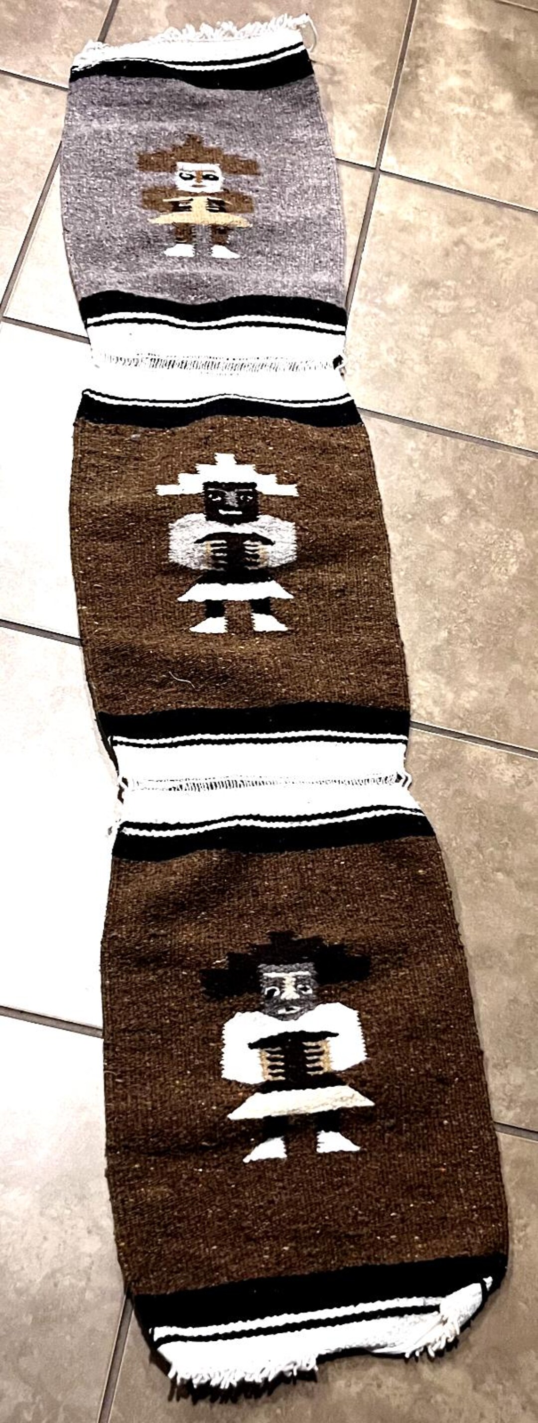 Vintage Handwoven Mexican Wool Rug Wall Hanging Oaxacan Saddle Blanket ...