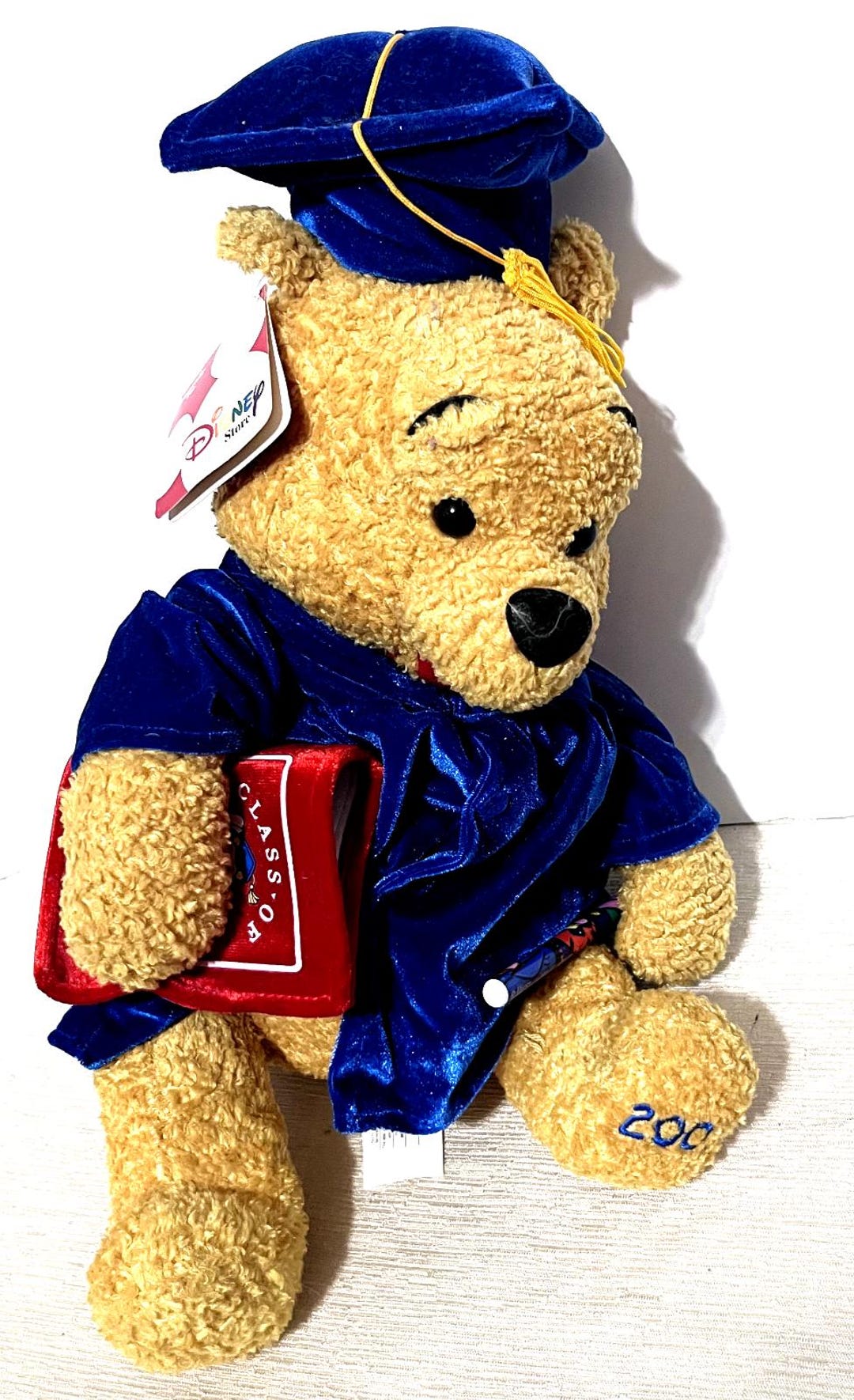 Vintage DISNEY Store WINNIE the POOH Graduation Plush Bear 2001 W/tags ...