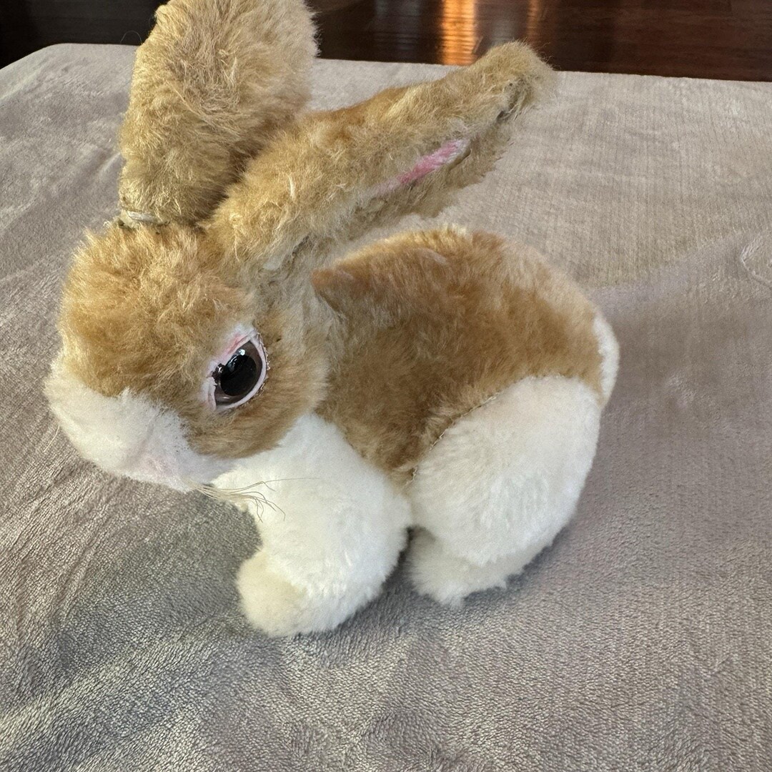Vintage Plush Easter Bunny Rabbit Stuffed Animal Foam Filled Fur ...