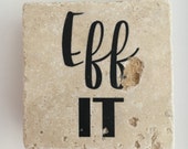 Items similar to Eff It Natural Stone Coasters Set of 4 with Full Cork ...