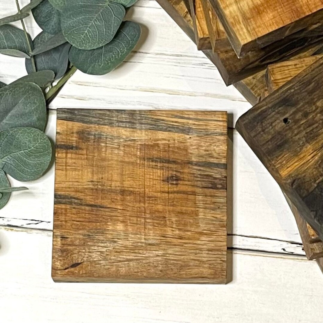 Rustic Wood Coasters, Set of 6, Reclaimed Wood Blocks, Wedding Decor ...