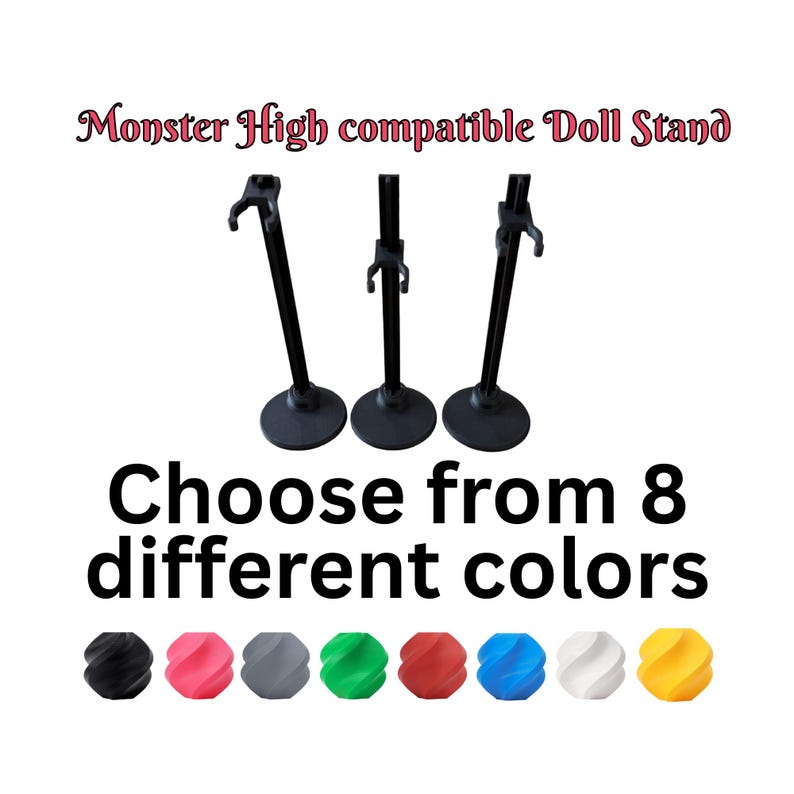 Adjustable Doll Stand Lot of 3, 5, or 10 - 3d Printed - Multiple Colors ...