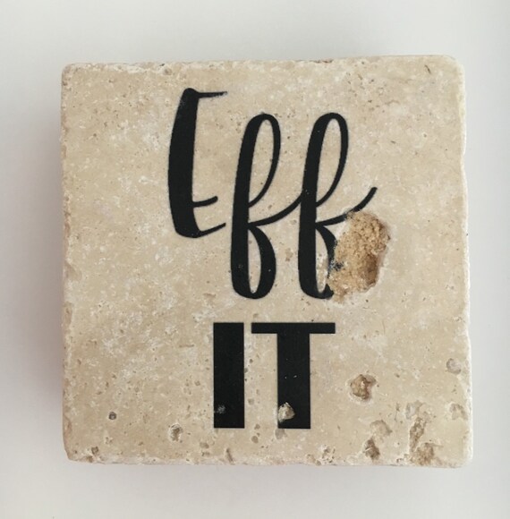 Items similar to Eff It Natural Stone Coasters Set of 4 with Full Cork ...