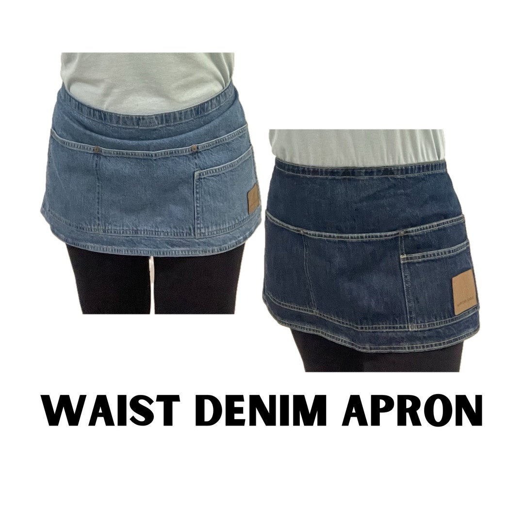 Blue Denim 4 Pocket Waist Apron, Server Apron, Craft Apron, Stylist ...