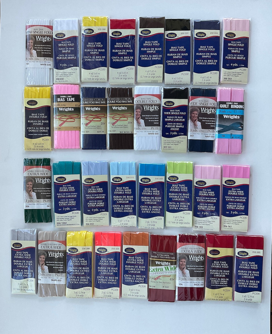 Wrights Single Fold & Extra Wide Double Fold Bias Tape 1/2 - Etsy