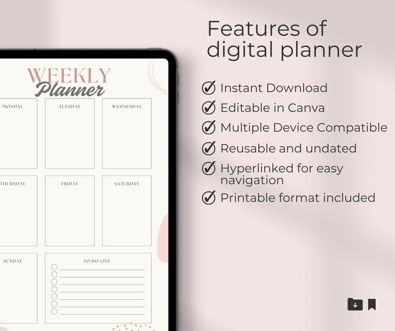 Editable Digital Planner for Busy Moms | Canva Calendar/organizer ...